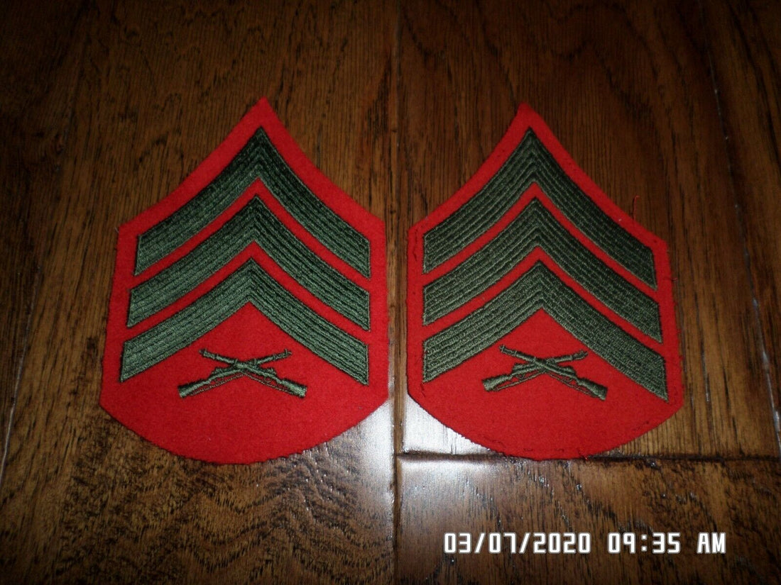 MARINE CORPS SERGEANT SHOULDER PATCHES ALPHA SERVICE DRESS UNIFORM CHE ...