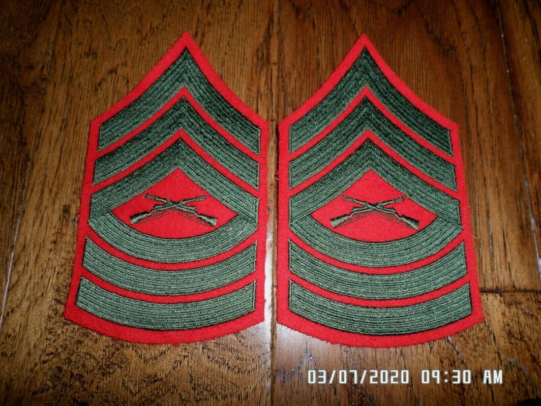 MARINE CORPS MASTER SERGEANT SHOULDER PATCHES SERVICE DRESS UNIFORM CH ...
