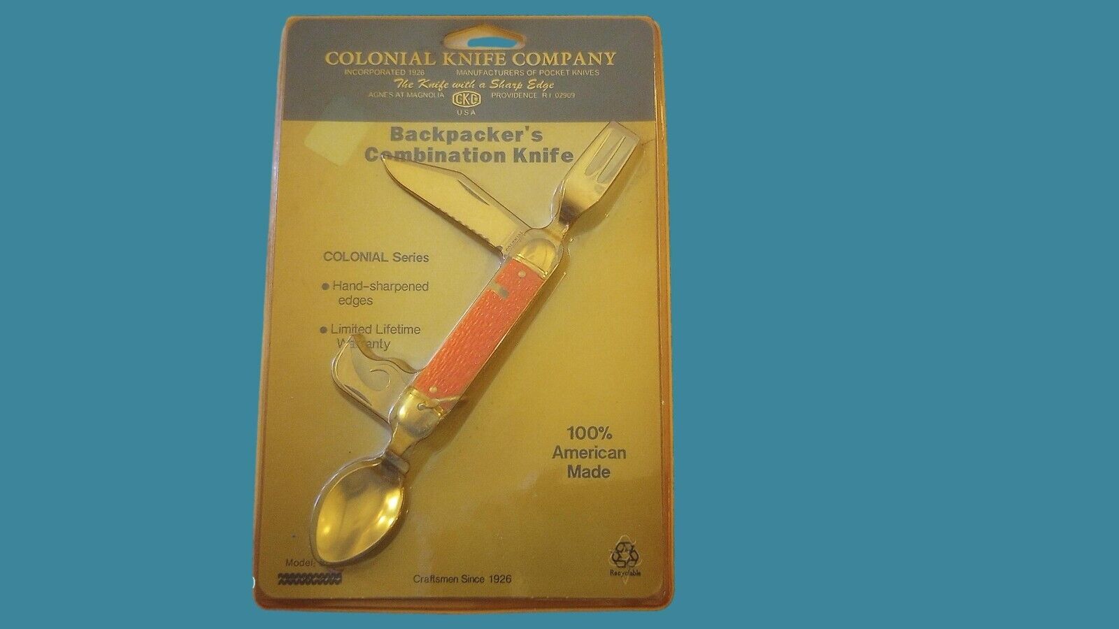 COLONIAL KNIFE COMPANY BACKPACKER'S COMBINATION POCKET KNIFE VINTAGE N ...