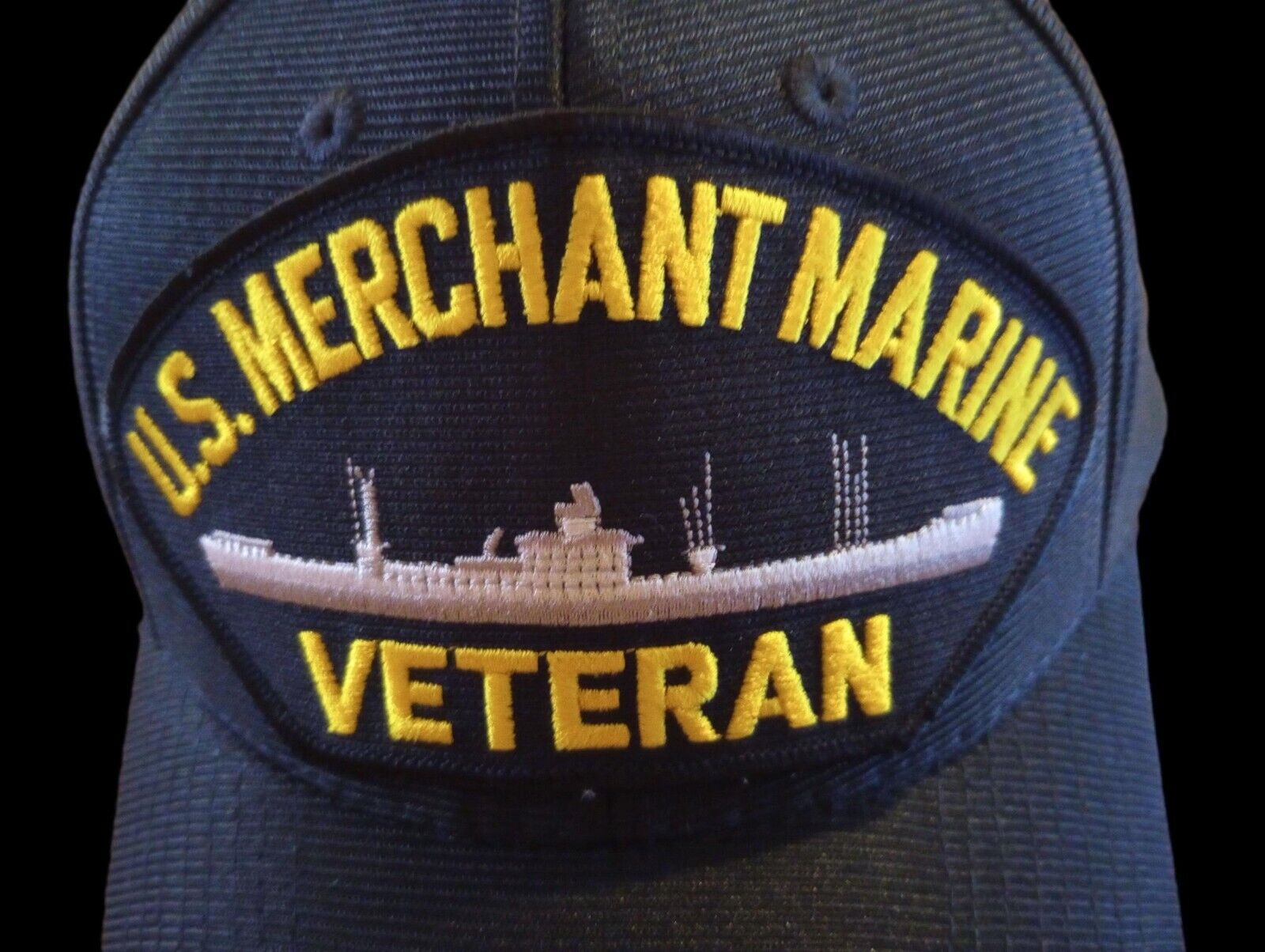 U.S MERCHANT MARINE VETERAN U.S NAVY SHIP HAT OFFICIAL U.S MILITARY BA ...