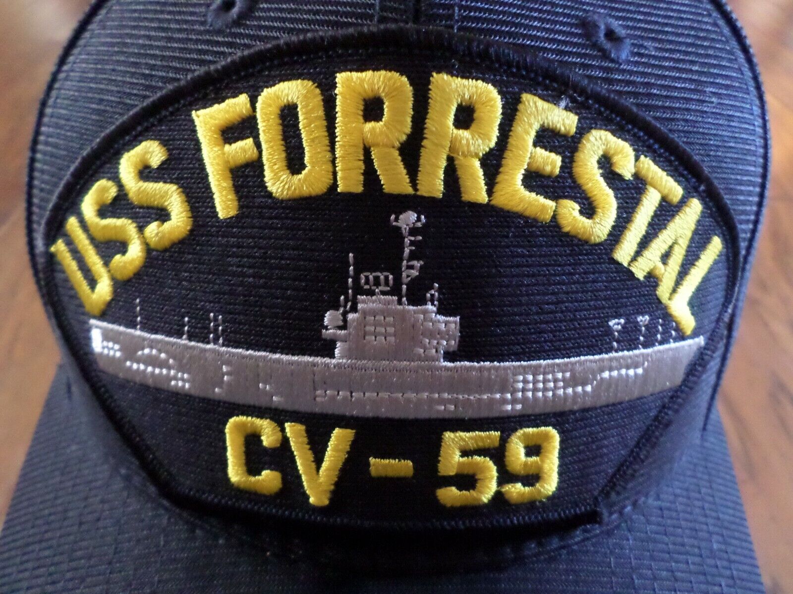 USS FORRESTAL CV-59 NAVY SHIP HAT U.S MILITARY OFFICIAL BALL CAP U.S.A ...