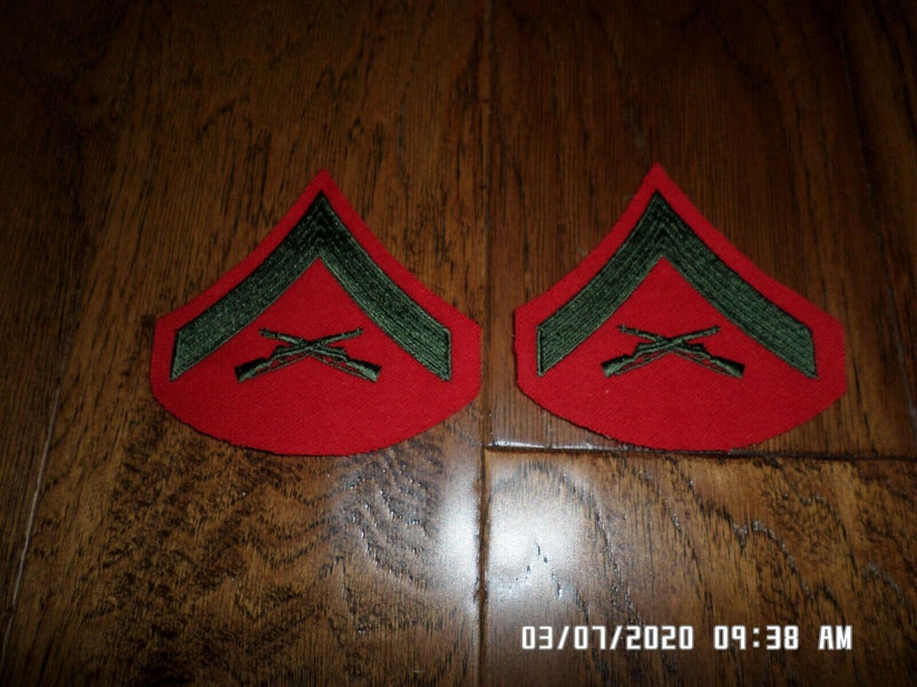 MARINE CORPS LANCE CORPORAL SHOULDER PATCHES ALPHA SERVICE DRESS UNIFO ...