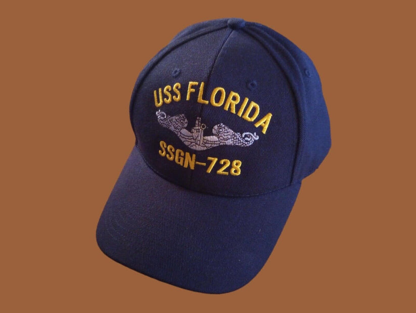 USS FLORIDA SSGN-728 HAT SUBMARINE DIRECT EMBROIDERED U.S NAVY BALL CA ...