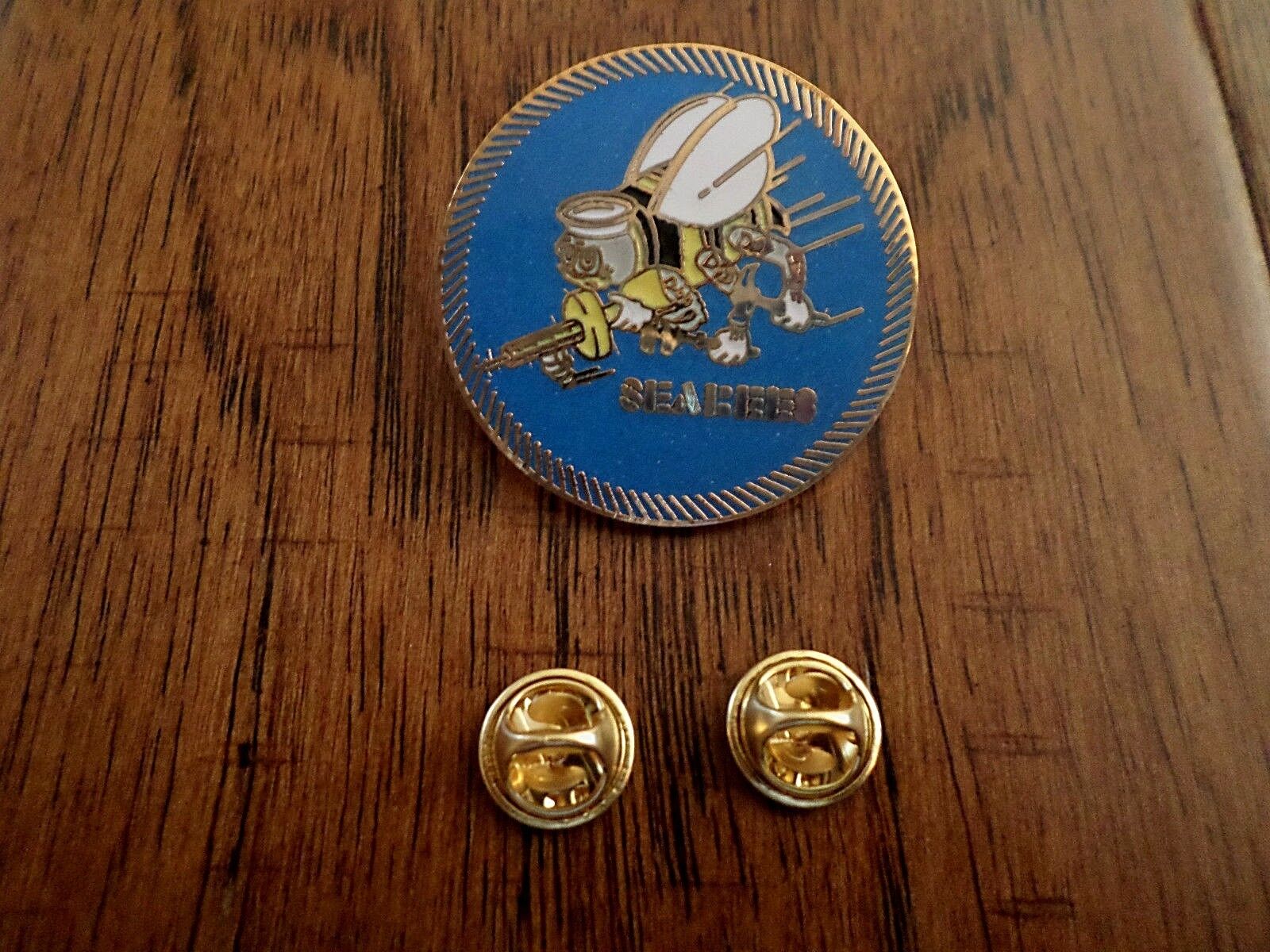 U.S MILITARY NAVY SEABEES LARGE HAT PIN SEABEE ROUND LOGO – Clay's Military