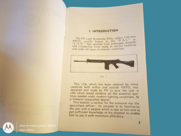 FN FAL USER'S MANUAL LIGHT AUTOMATIC RIFLE 7.62 MM ILLUSTRATED OPERATO ...