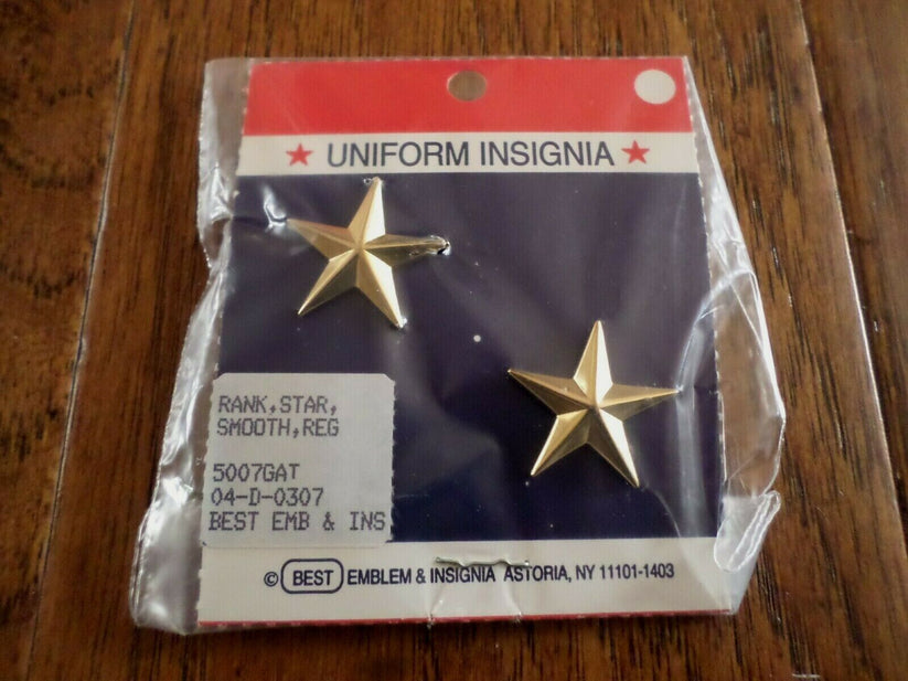 U.S MILITARY ISSUE BRIGADIER GENERAL GOLD ONE STAR COLLAR INSIGNIA FUL ...
