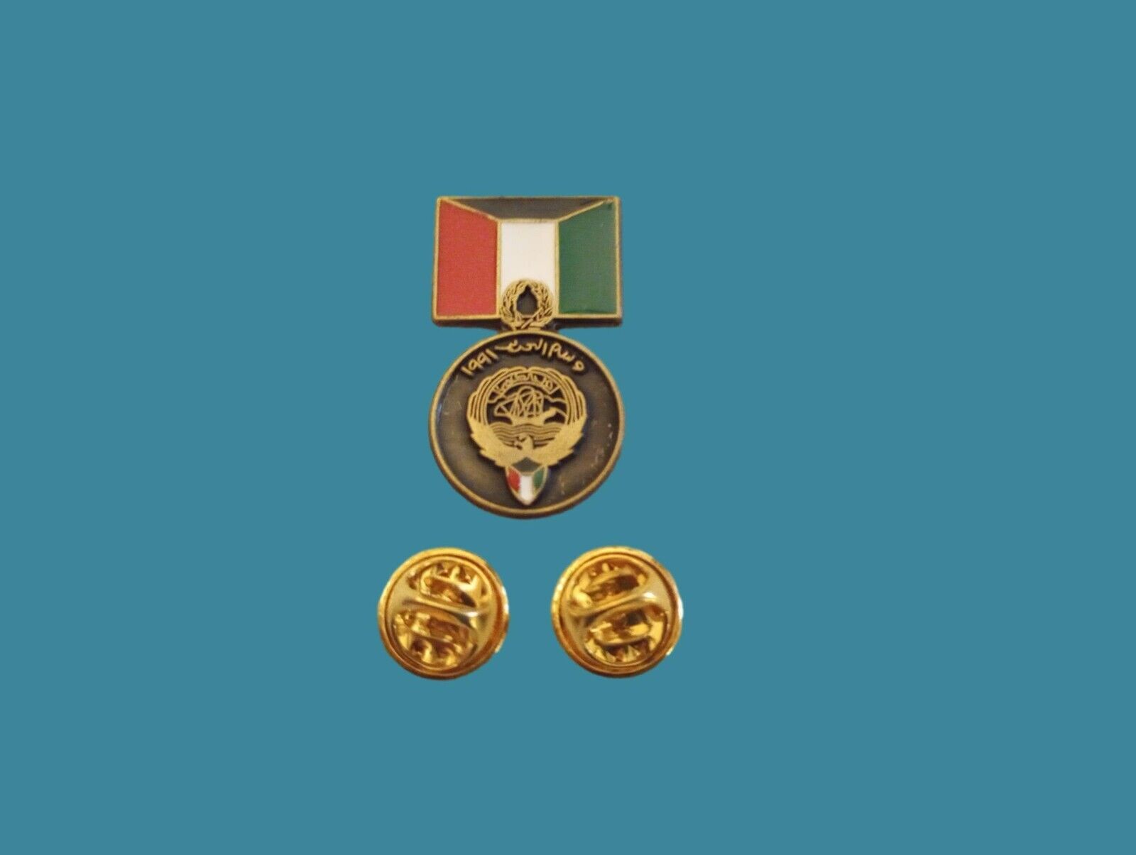 US MILITARY KUWAIT LIBERATION KUWAIT MEDAL HAT LAPEL PIN MINI SIZE 1 1 ...