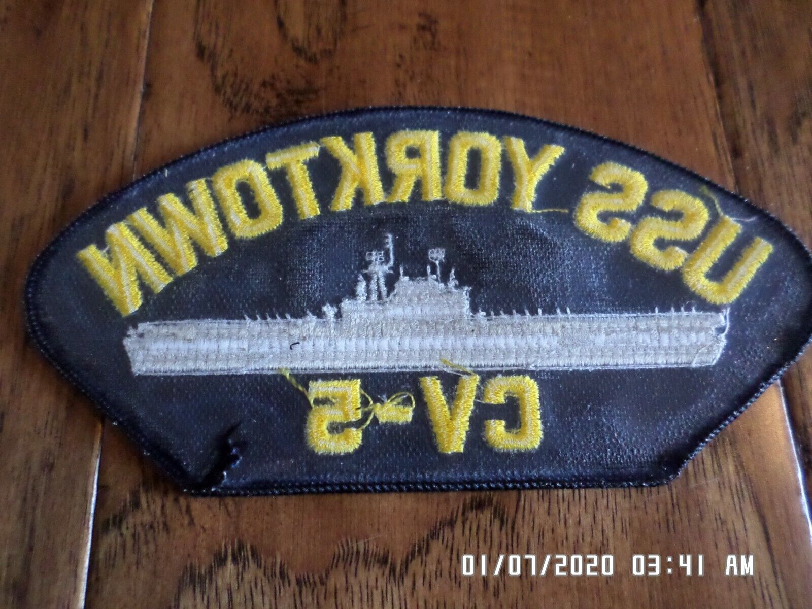 U.S NAVY SHIP HAT PATCH. USS YORKTOWN CV-5 SHIP PATCH U.S.A MADE NAVY ...
