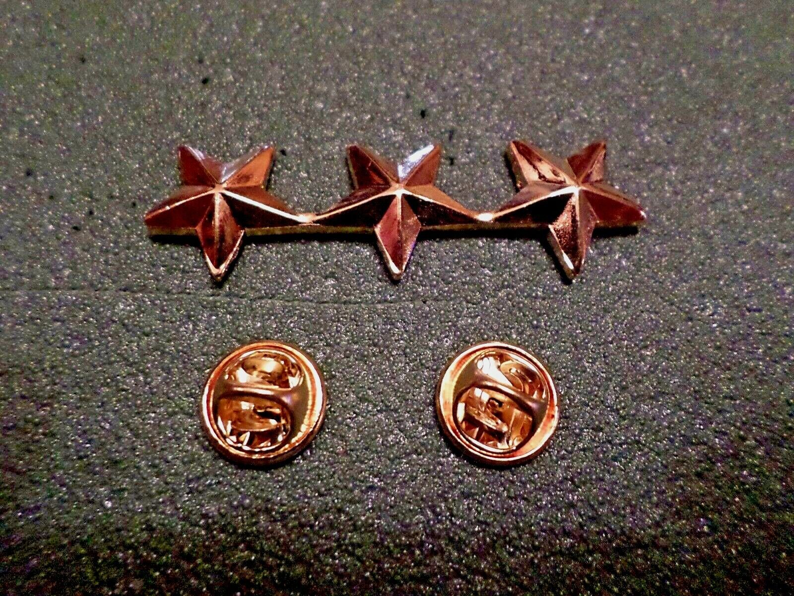U.S MILITARY LIEUTENANT GENERAL GOLD THREE STAR COLLAR INSIGNIA – Clay ...