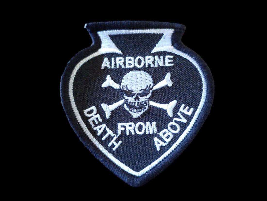 AIRBORNE DEATH FROM ABOVE EMBROIDERED PATCH 2-3/4" X 3" – Clay's Military