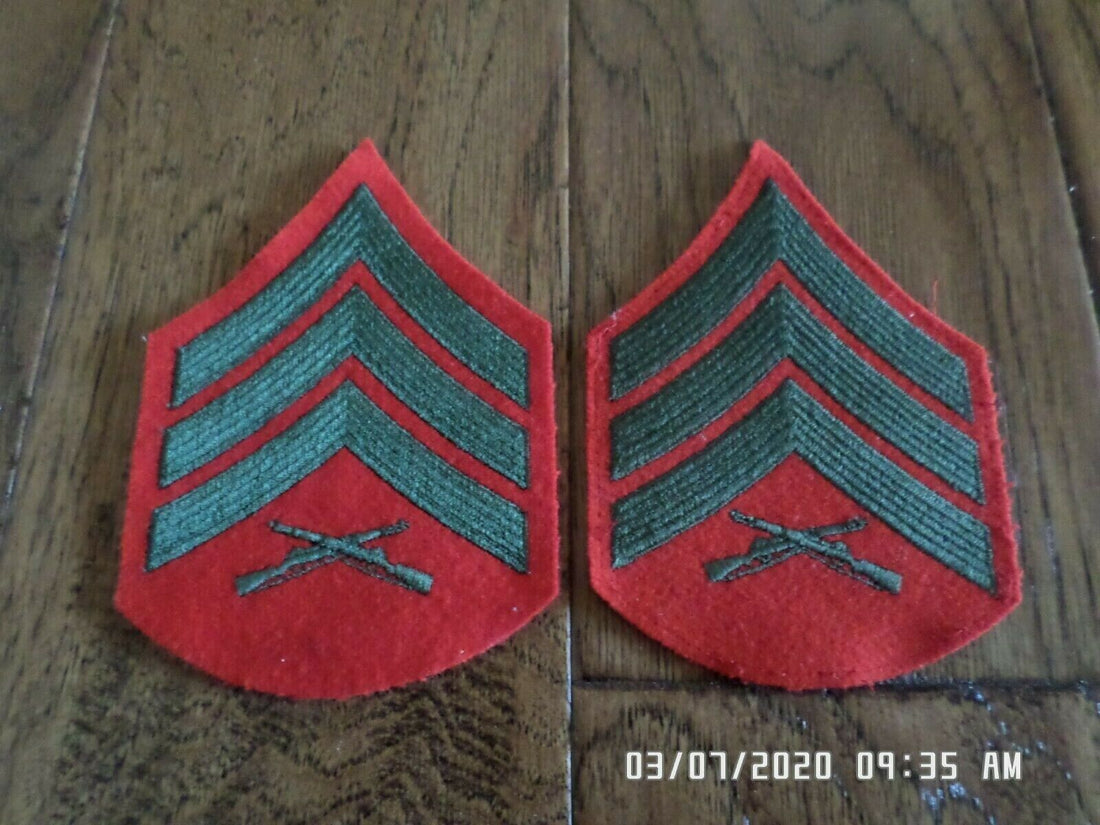 MARINE CORPS SERGEANT SHOULDER PATCHES ALPHA SERVICE DRESS UNIFORM CHE ...