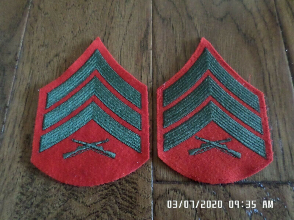 MARINE CORPS SERGEANT SHOULDER PATCHES ALPHA SERVICE DRESS UNIFORM CHE ...