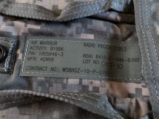 Hand Held Survival Radio Carry Pouch ACU Camouflage Air Warrior CSEL ...