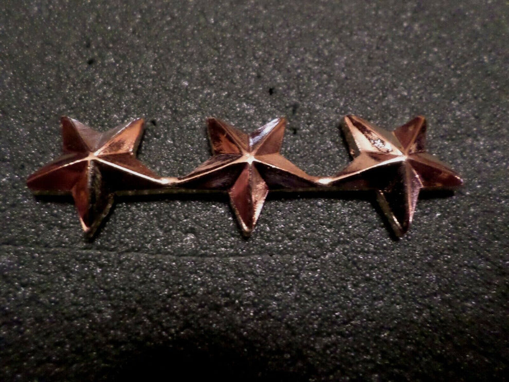 U.S MILITARY LIEUTENANT GENERAL GOLD THREE STAR COLLAR INSIGNIA – Clay ...