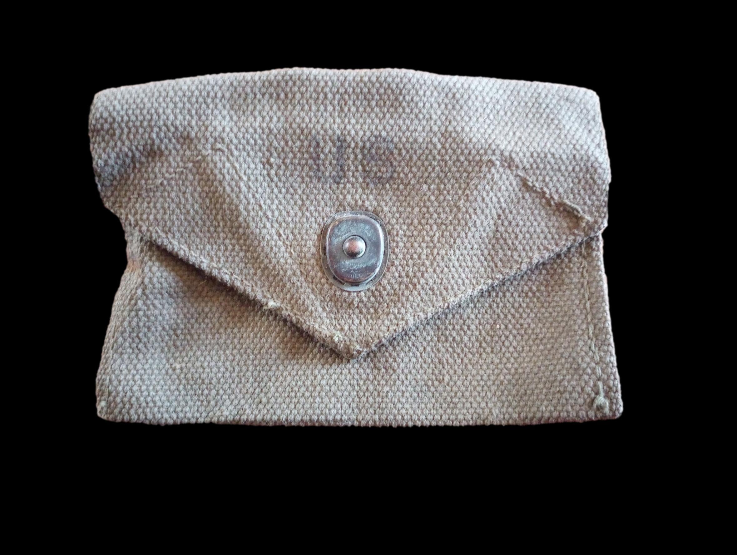 WWII FIRST AID POUCH OD GREEN GENUINE ISSUE CARLISLE BANDAGE CASE ONLY ...